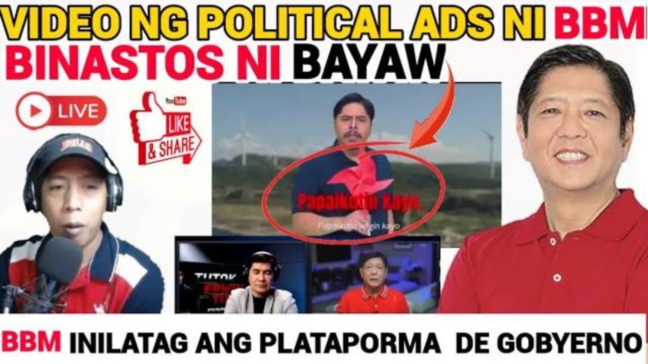 POLITICAL ADS VIDEO NI BBM BINASTOS NG DILAWAN | BBM INILATAG MULI ANG ...