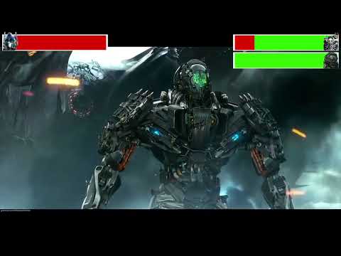 Optimus Prime vs. Galvatron & Lockdown with healthbars