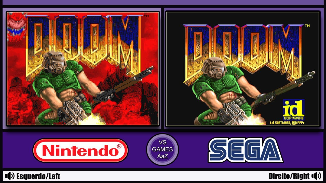 Doom (Super Nintendo VS Sega 32x) Side by side comparison graphics ...