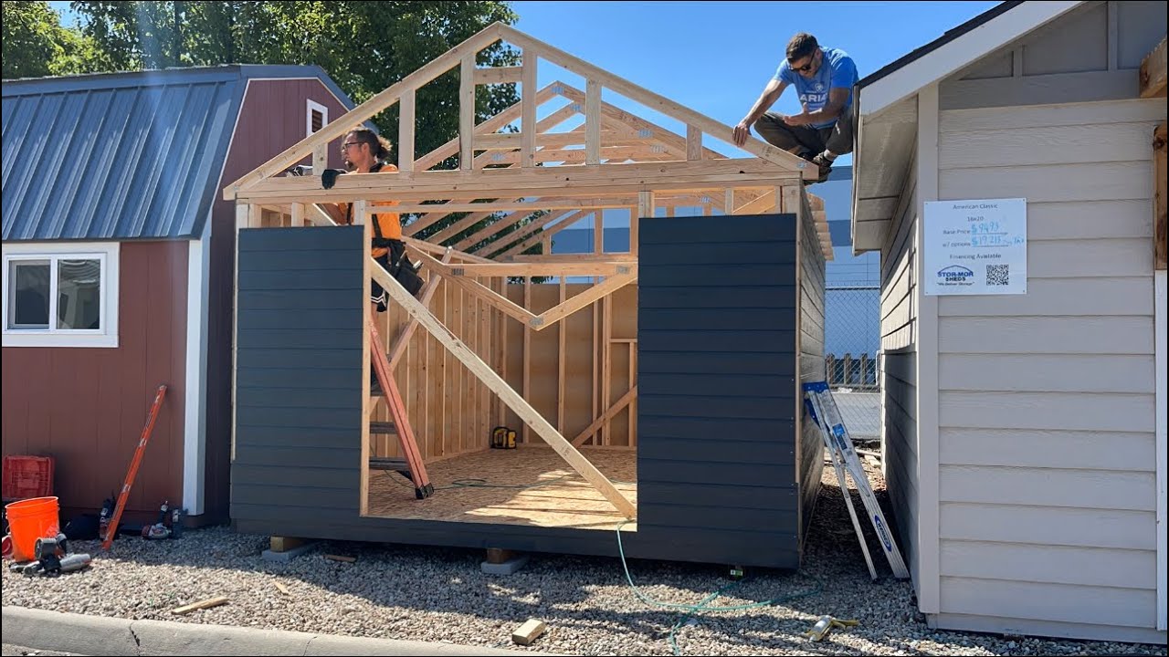Installation Of A 12x16 Classic Gable Shed - YouTube