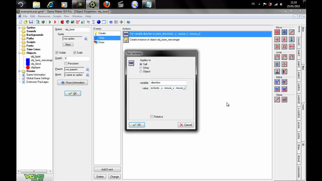 how to make laser in game maker - YouTube