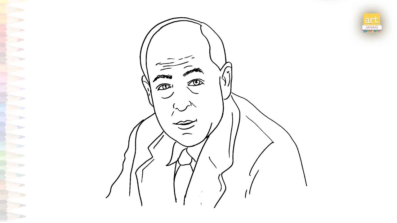 C. S. Lewis easy face drawing | Art tutorial| How to draw C. S. Lewis ...