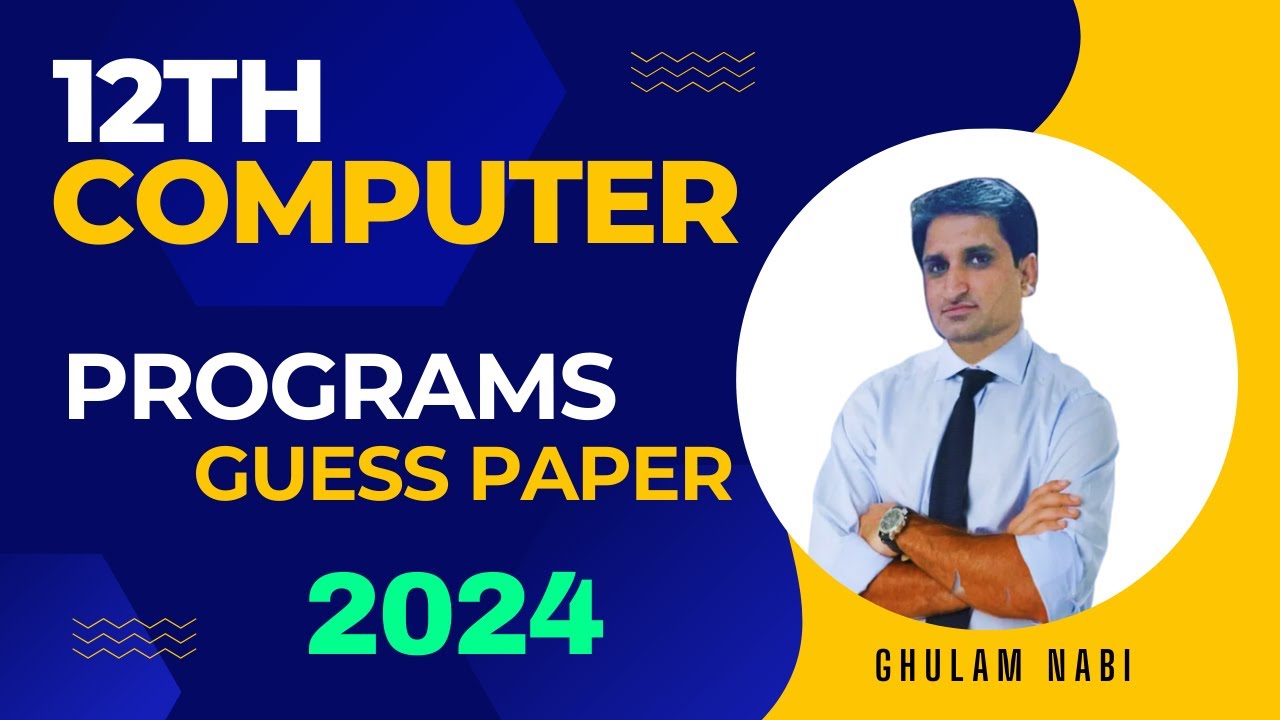 2nd year computer programs guess paper || 12th Computer important ...