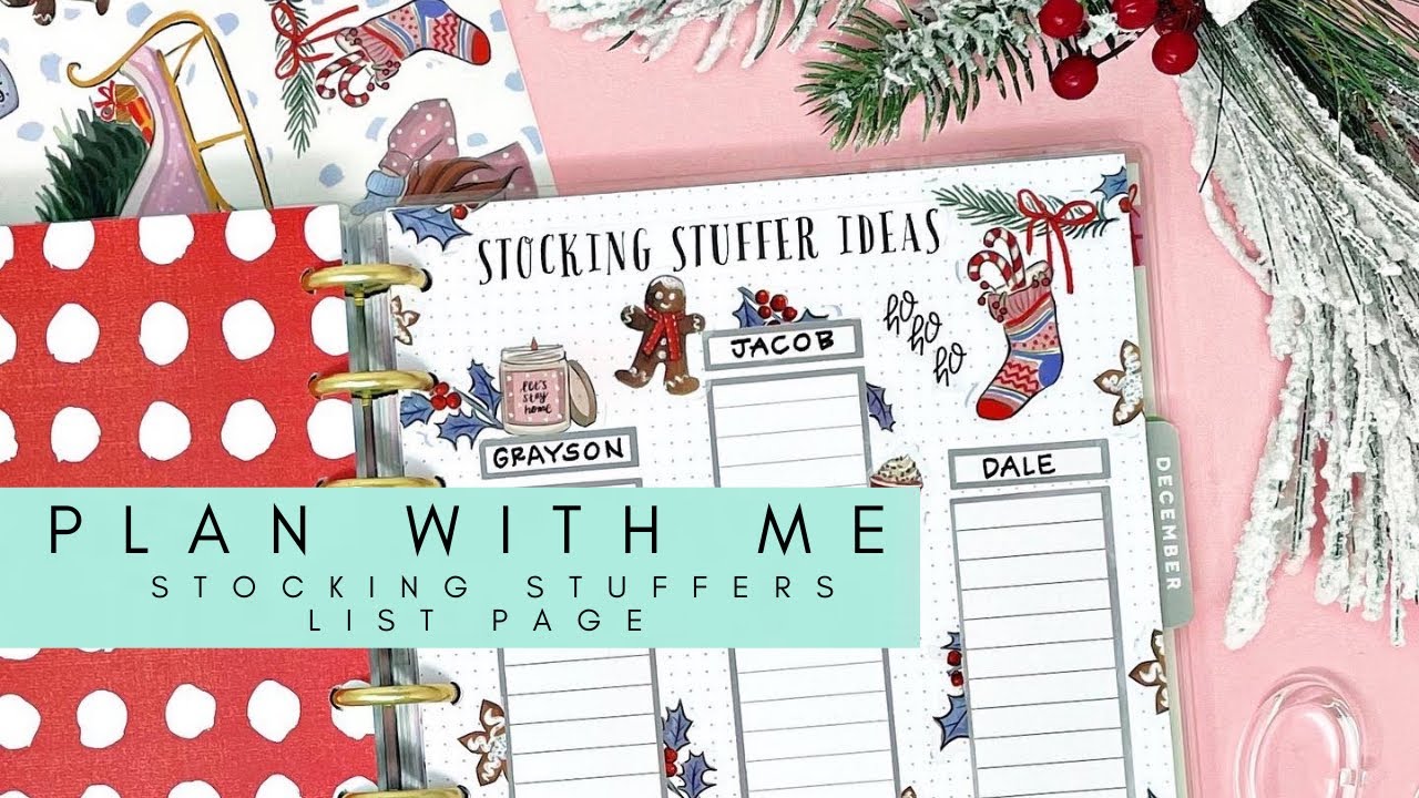 PLAN WITH ME | STOCKING STUFFER LIST PAGE | THE HAPPY PLANNER - YouTube
