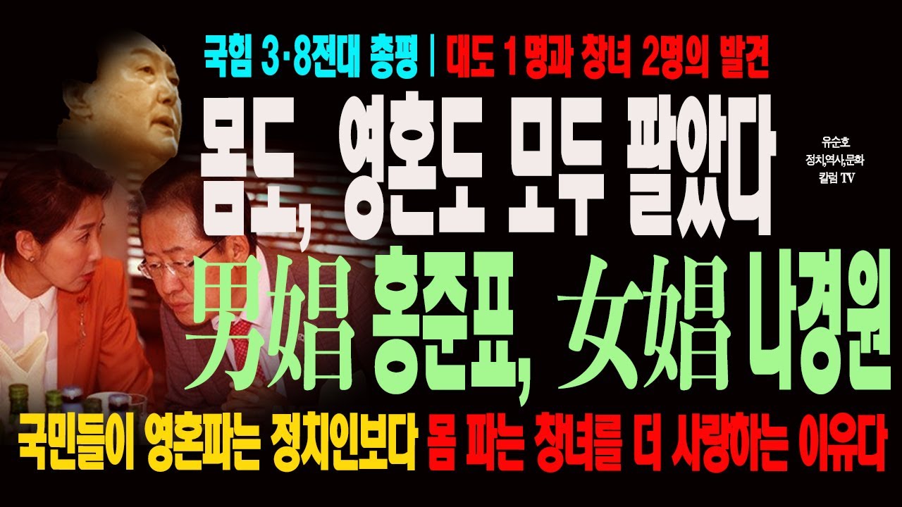 국힘 전대 총평 대도1명과 창녀 2명의 발견 정치창녀보다 몸 파는 창녀를 더 좋아할 수 밖에 없는 이유 남자기생