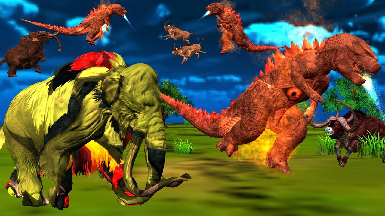 Woolly Mammoth Elephant and Zombie Monster Elephant Cow Rescue Animal ...