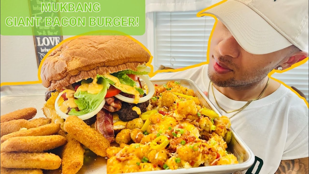 MUKBANG! | GIANT Bacon Burger!(FULL VIDEO) - YouTube