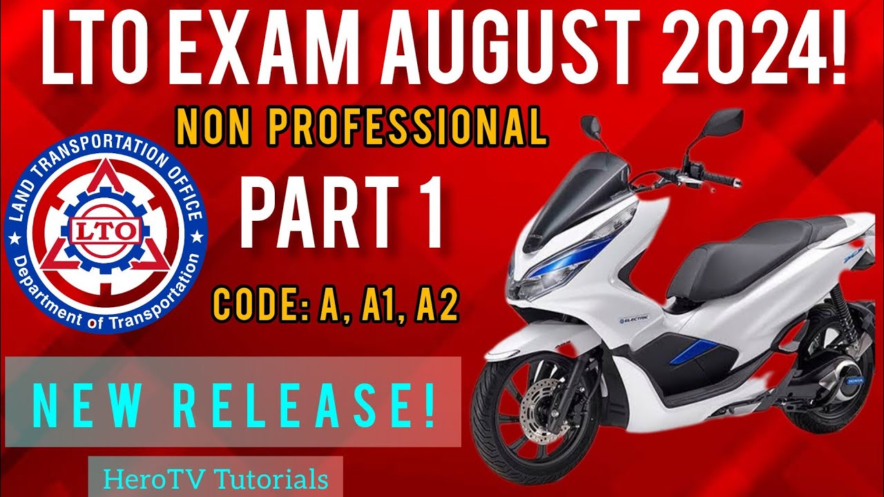 LTO NON PROFESSIONAL EXAM REVIEWER 2024 | Code: A, A1,A2 TAGALOG Part 1 ...