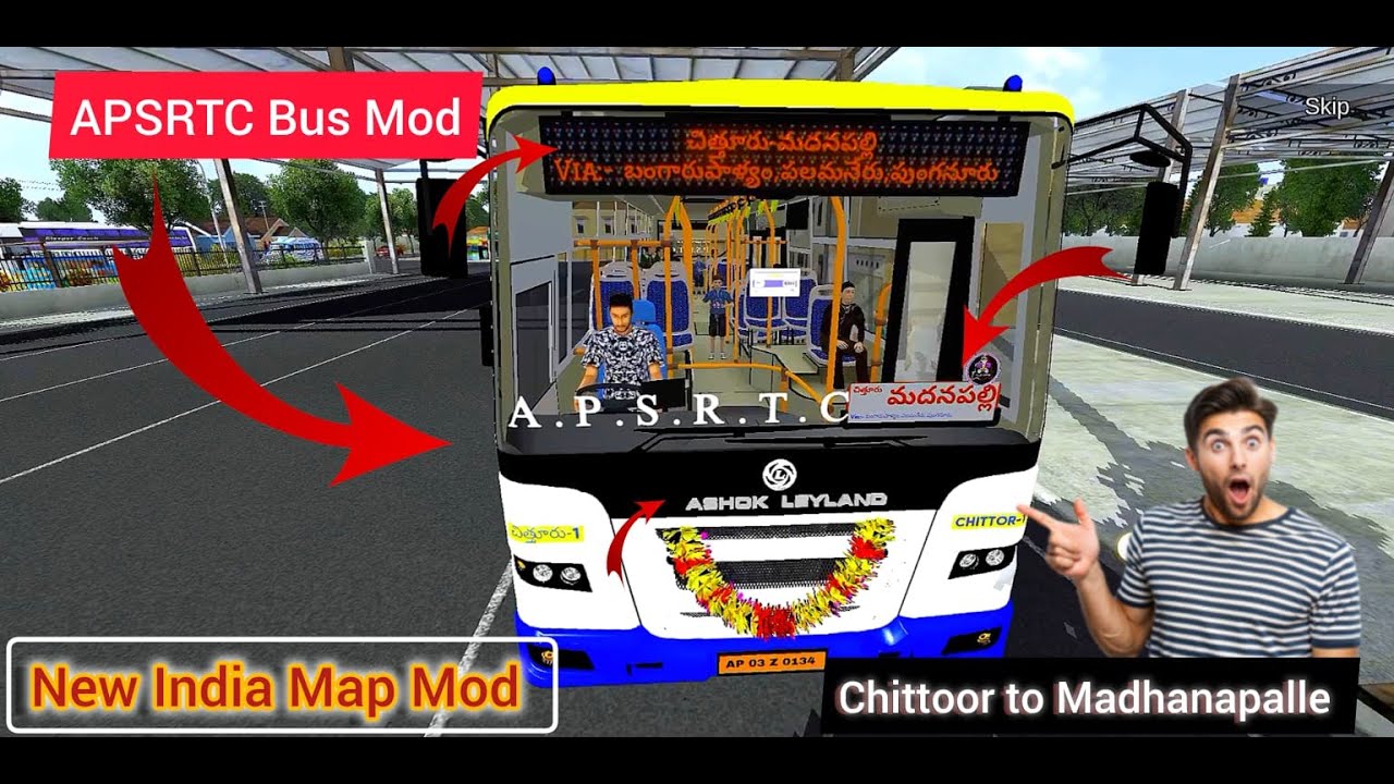 New India Map Mod / Chittoor To Madhanapalle APSRTC Bus / Ashok Layland ...