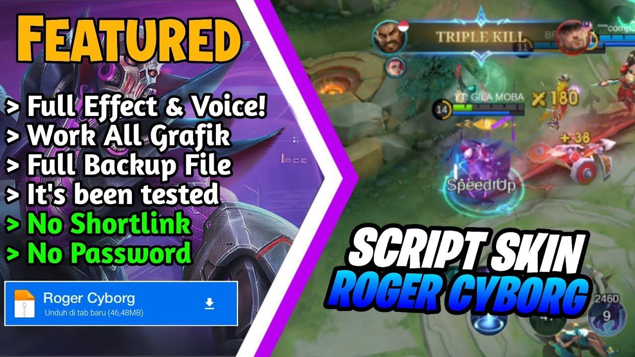 New - Script Skin Roger Cyborg No Password | MediaFire | Full Effect ...