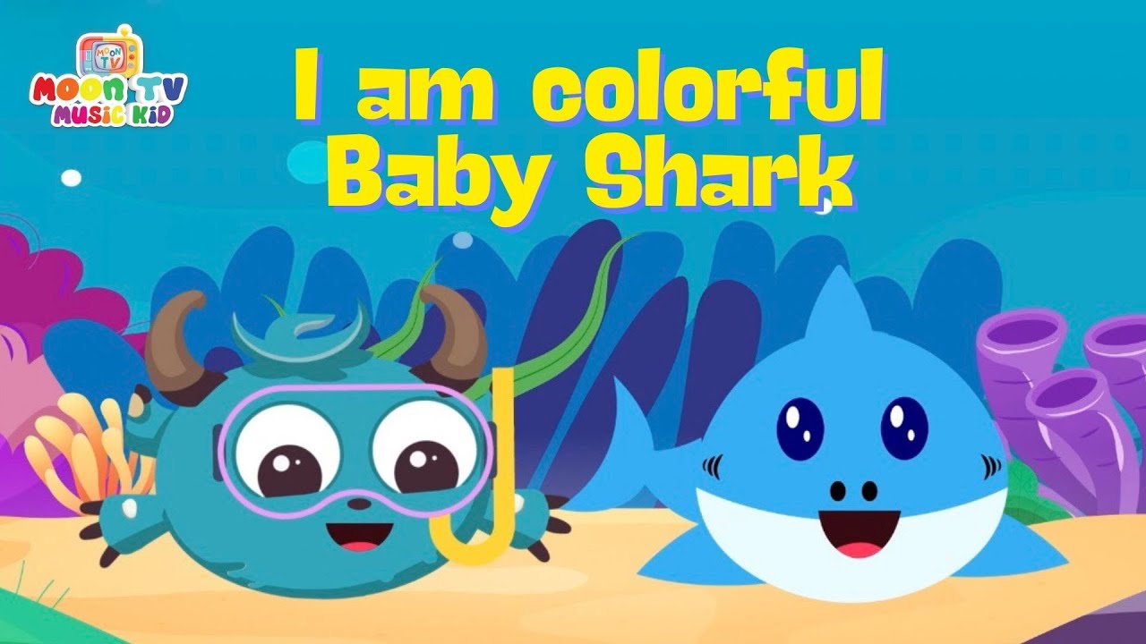 I am colorful baby shark | Learn Colors with Baby Shark | Song for kids ...