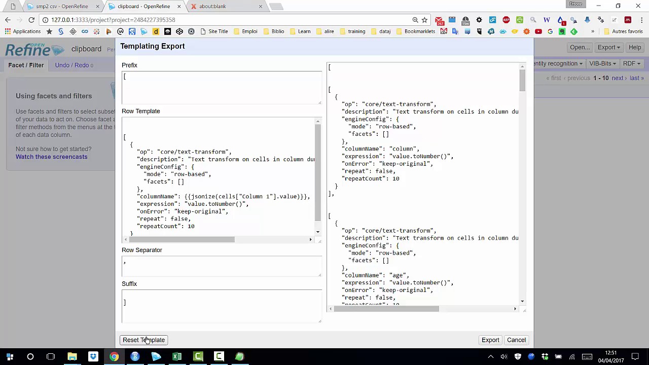 Open Refine : apply a transformation on each column - YouTube