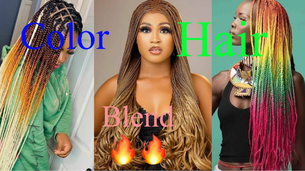 DIY Custom Color Braiding Hair Blend: Most Colorful Knotless Braid ...