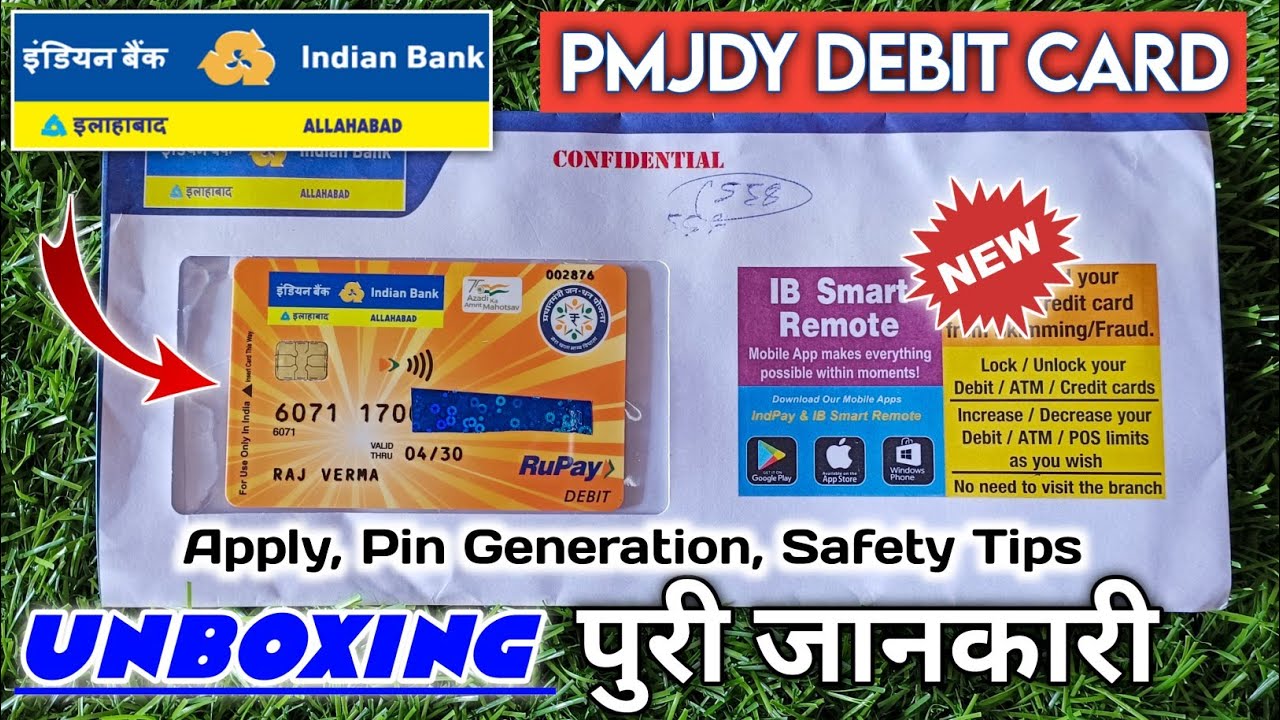 Indian Bank Pmjdy Debit Card Unboxing । Indian Bank New Debit Card ...