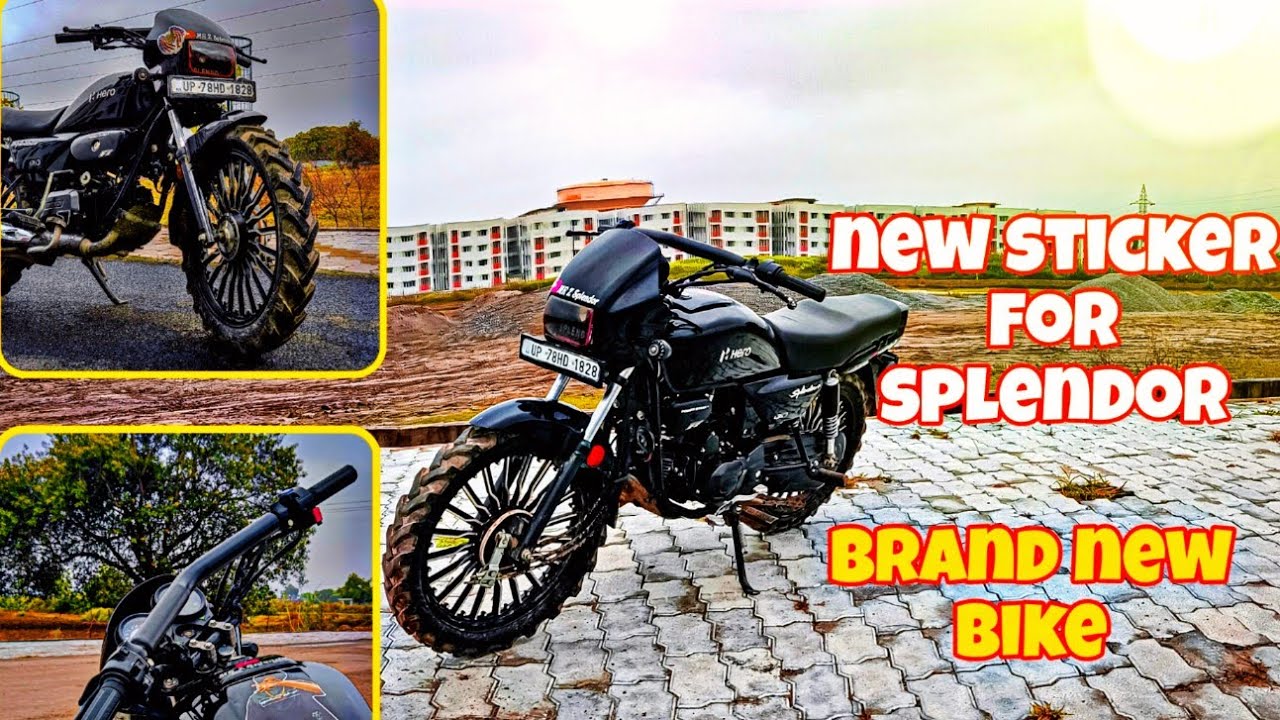 modified kr diya ️||sticker lagwa diya😍 ||sticker modified splendor ...