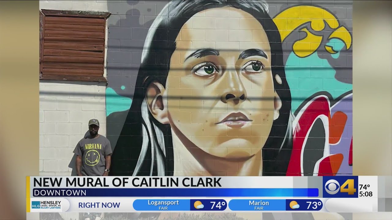 Indy artist creates mural of incoming WNBA star Caitlin Clark - YouTube