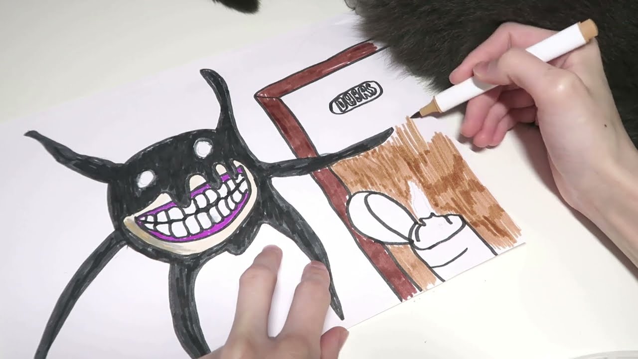 How to Draw Doors Screech | try art with Cats - YouTube