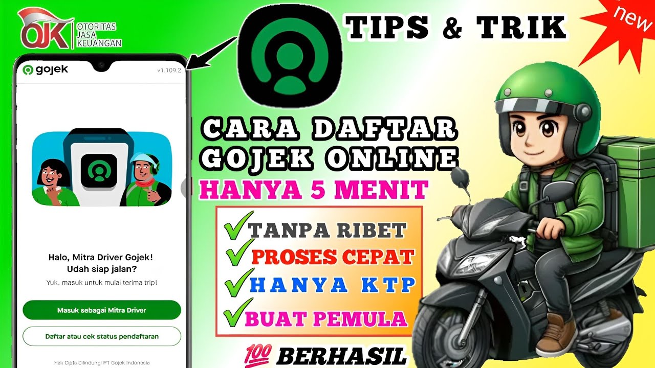 Cara Daftar Driver Gojek Online 2026 | Cara Daftar Gojek Online Terbaru ...