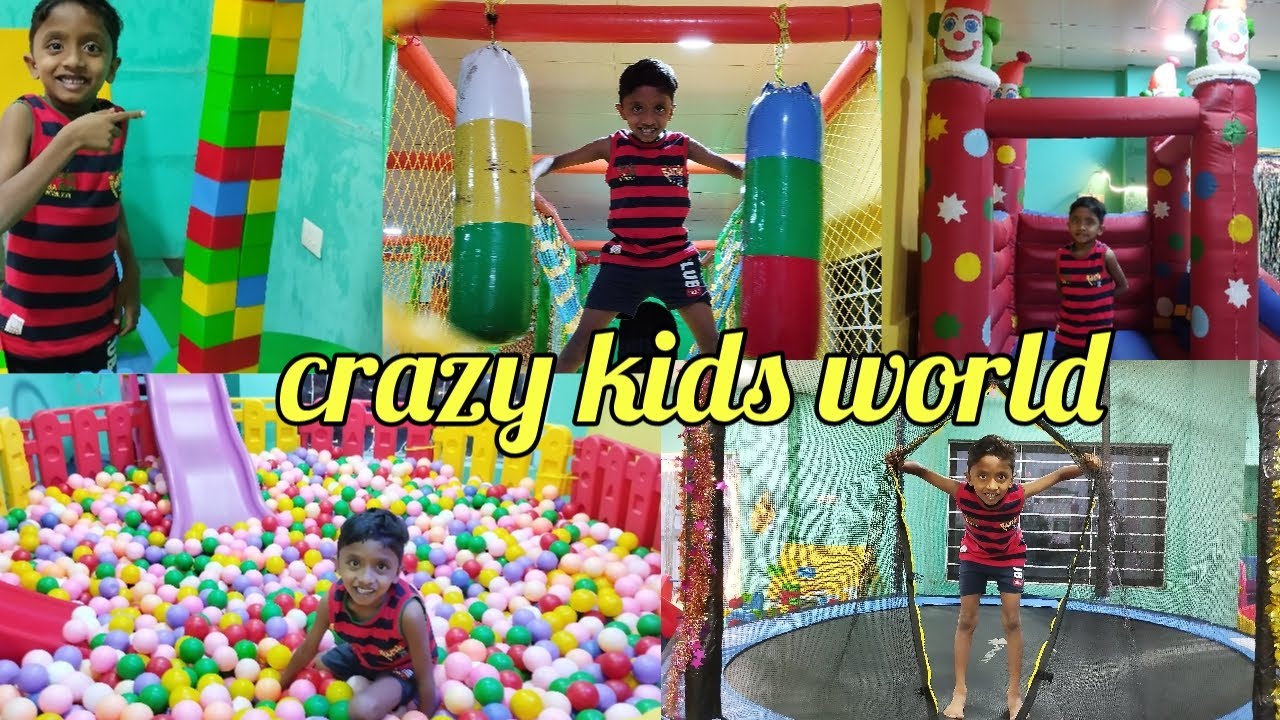 Crazy Kids World #kids_play_area #trampoline - YouTube