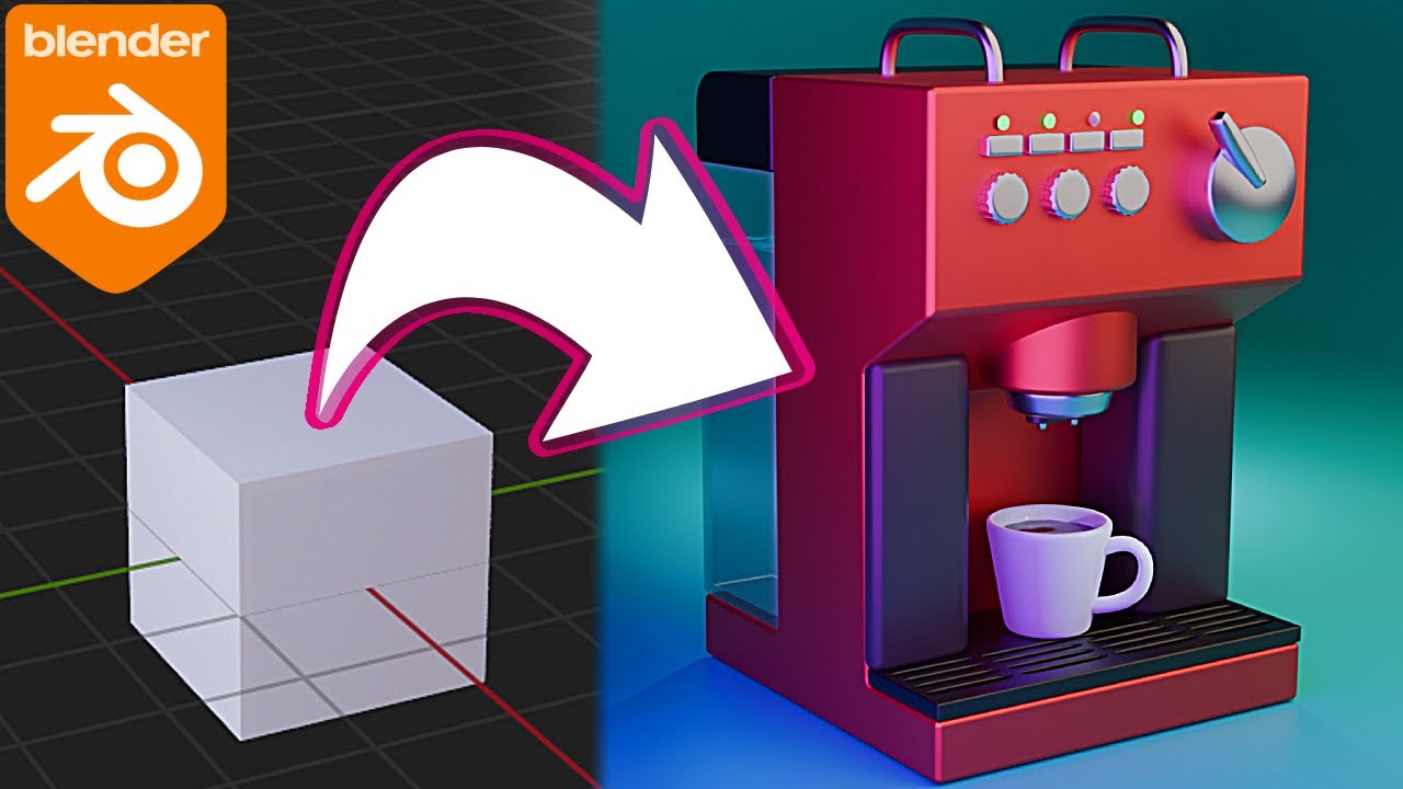 Model A Coffee Maker In Blender | 3D Process - YouTube