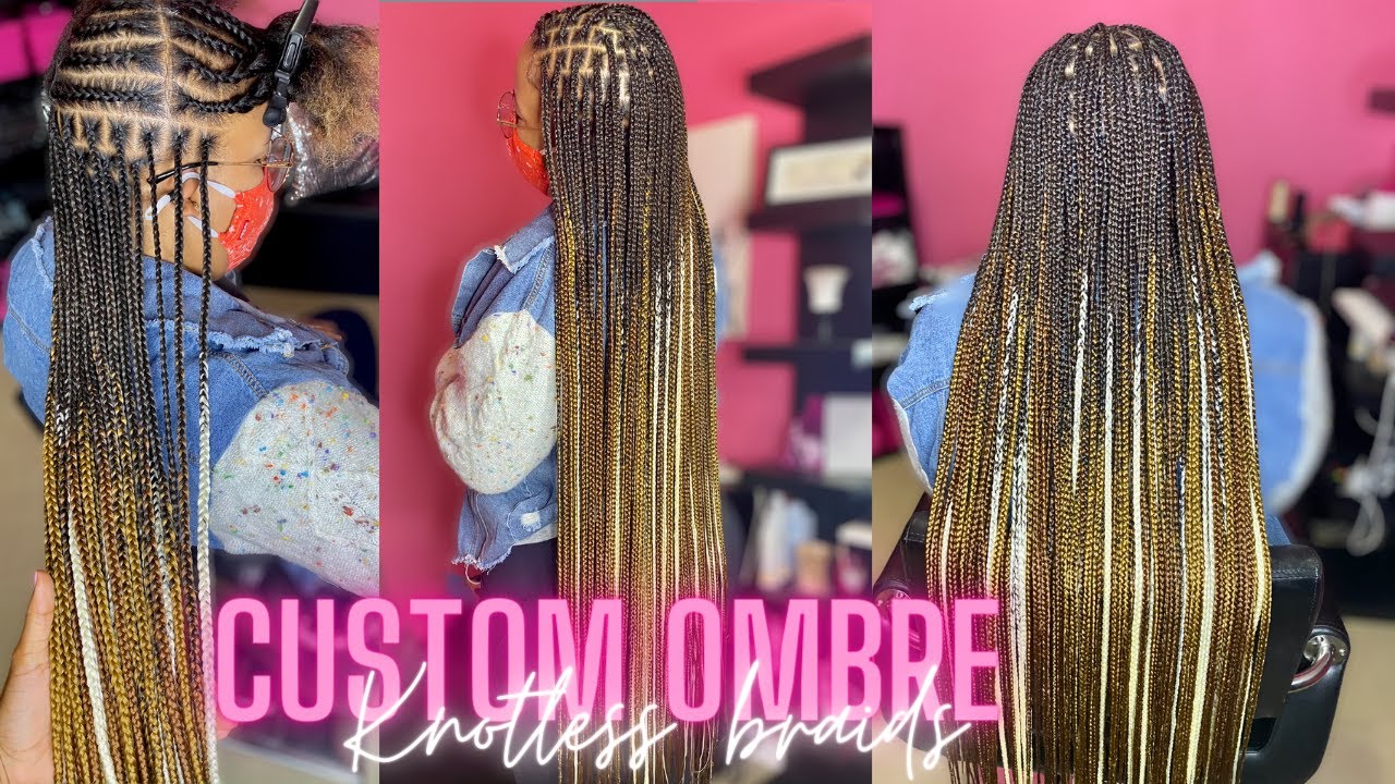 Custom Ombre Knotless Braids l Blonde Ombre Braids l PolishedbyTesia ...