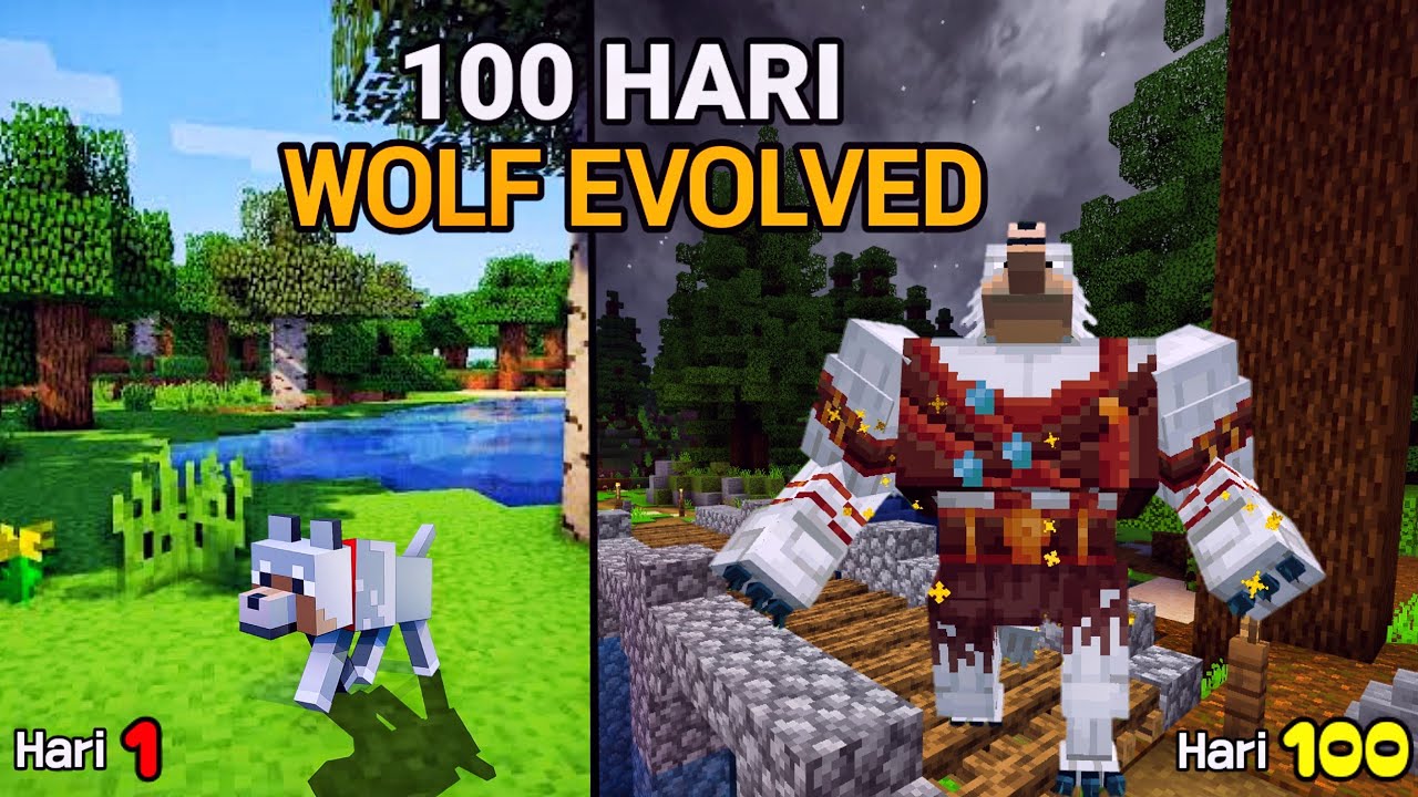 100 Hari Minecraft Wolf Evolved - YouTube