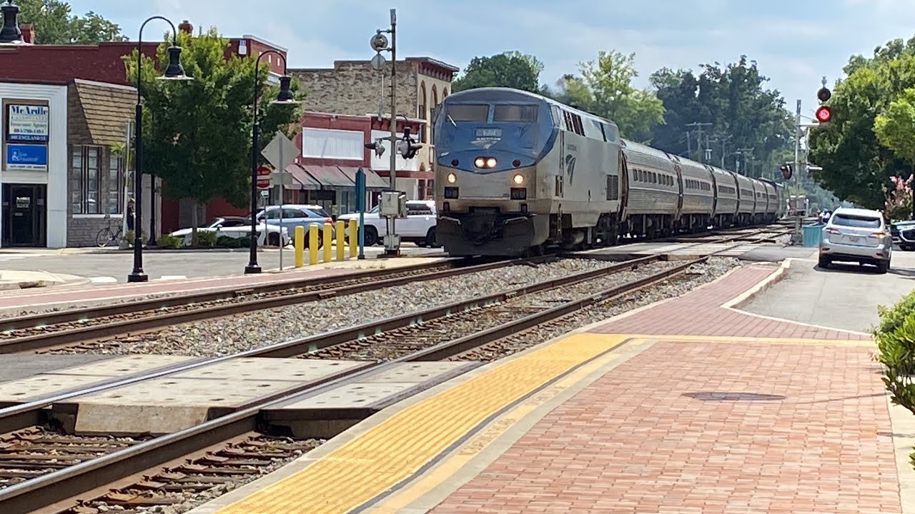 Amtrak northbound Carolinian #80 arrives at Ashland, Va on 08:10:2024 ...