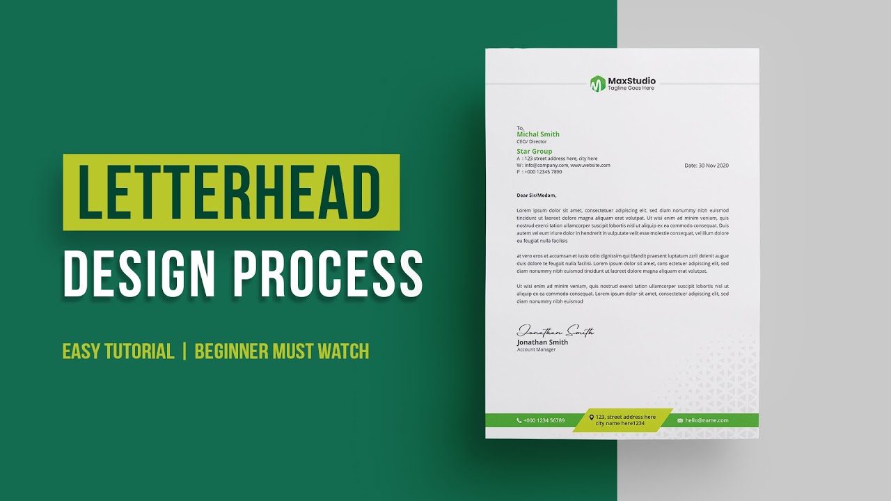 Letterhead Design Process in Photoshop Tutorial | How to Design A ...