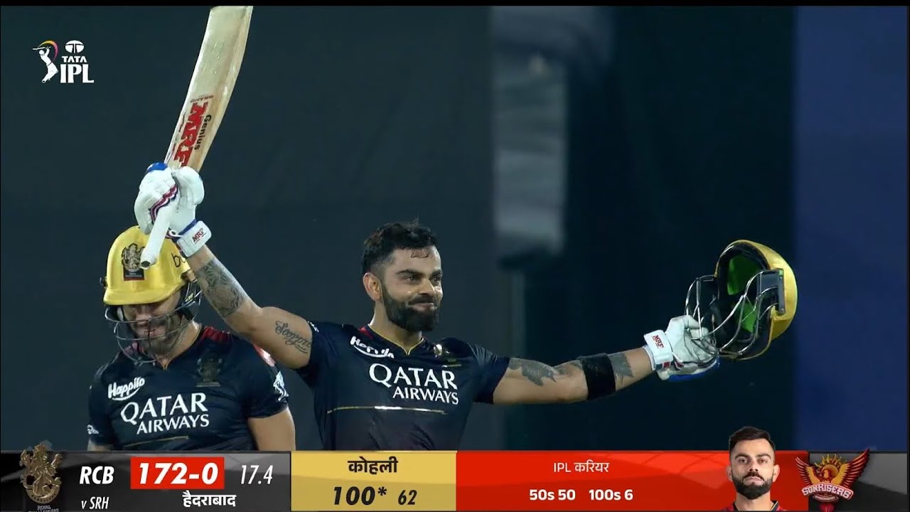 Virat Kohli 100* Innings Highlights Today Vs Srh || Virat Kohli Hundred ...