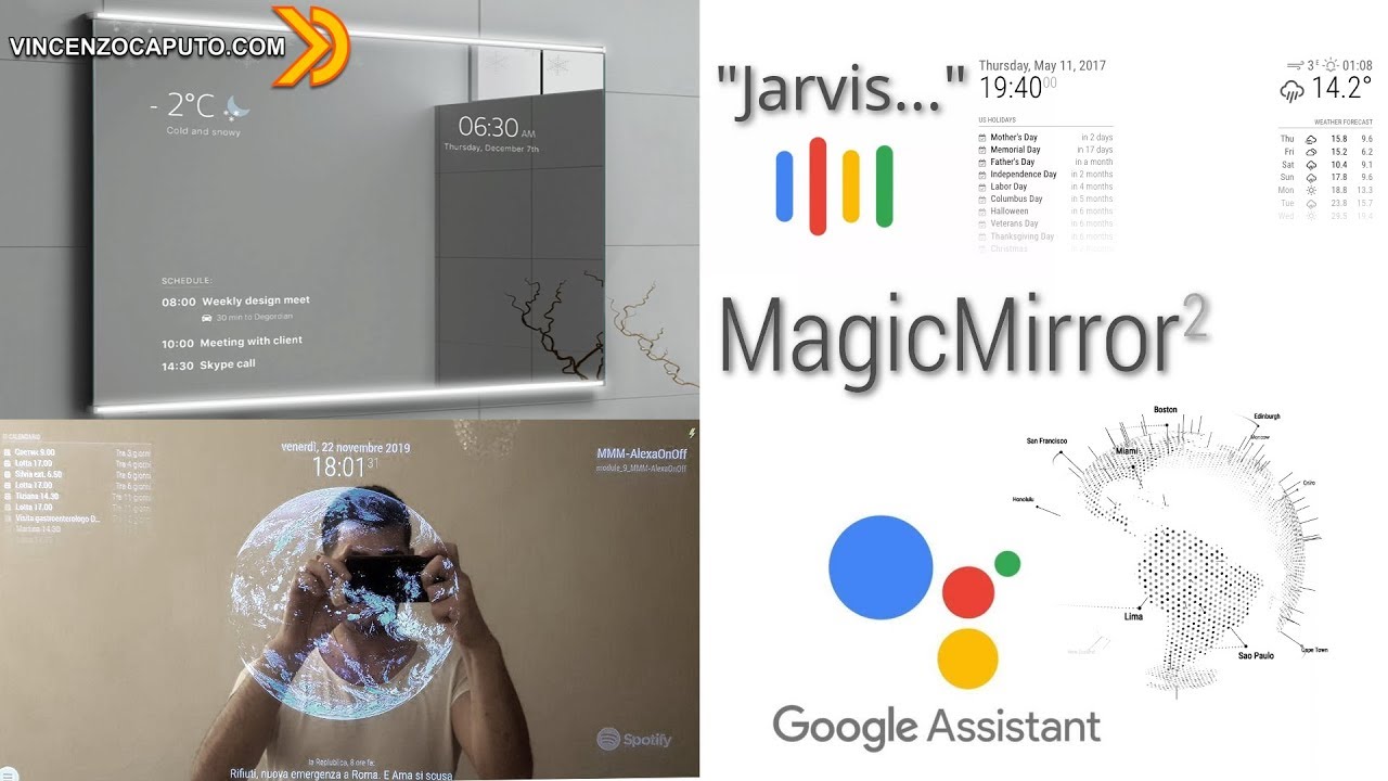 Google Assistant su Magic Mirror con hotword personalizzata - YouTube