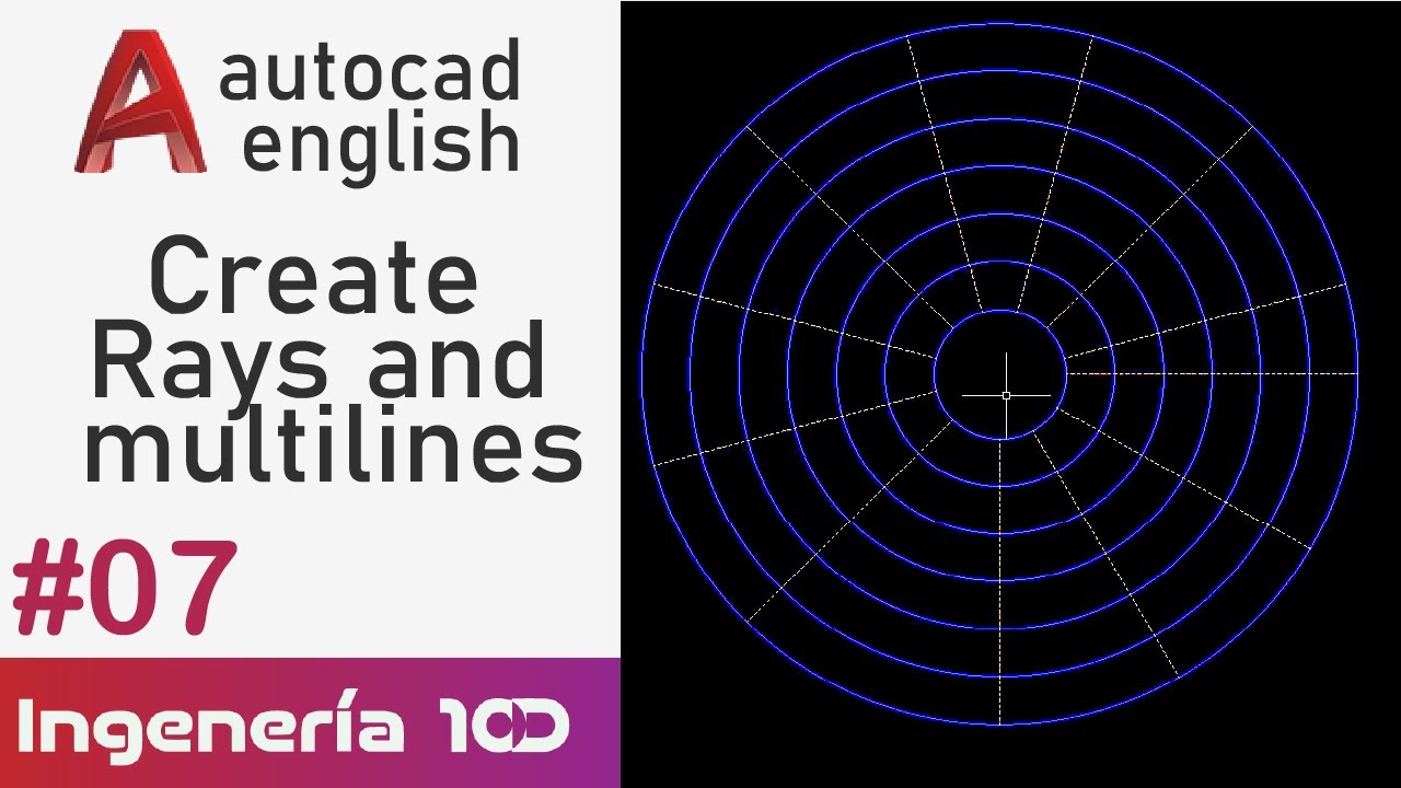 Create Rays and multilines Autocad English #7 - YouTube