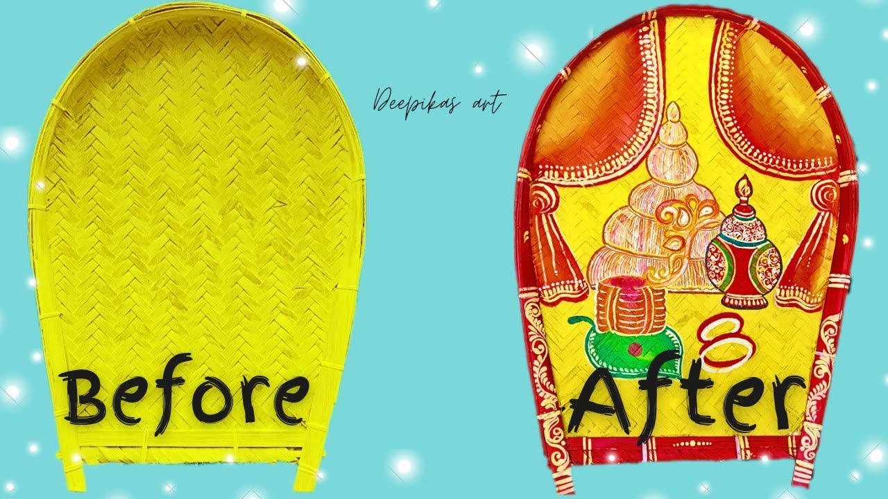 ||How To Paint On Kulo For Wedding🤯 ️||kulo Painting||🌈বিয়ার কুলো আকা ...