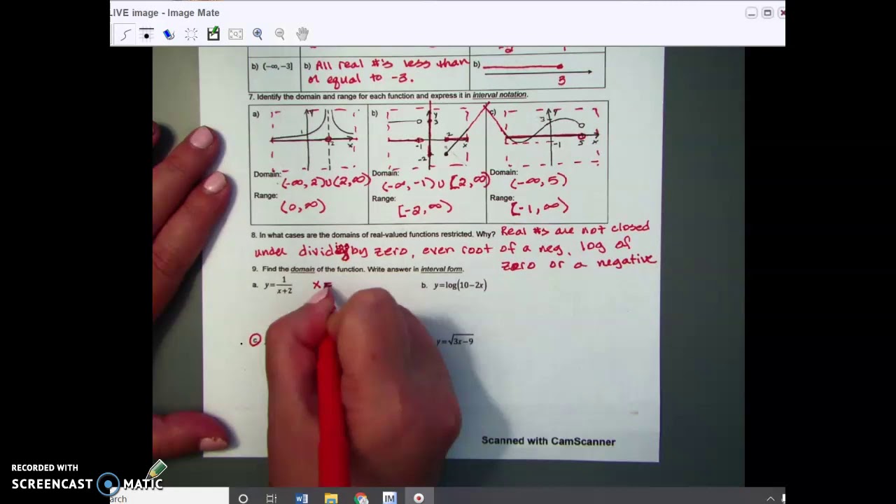 7-A-2D Functions Quiz Review Key Part 2 - YouTube