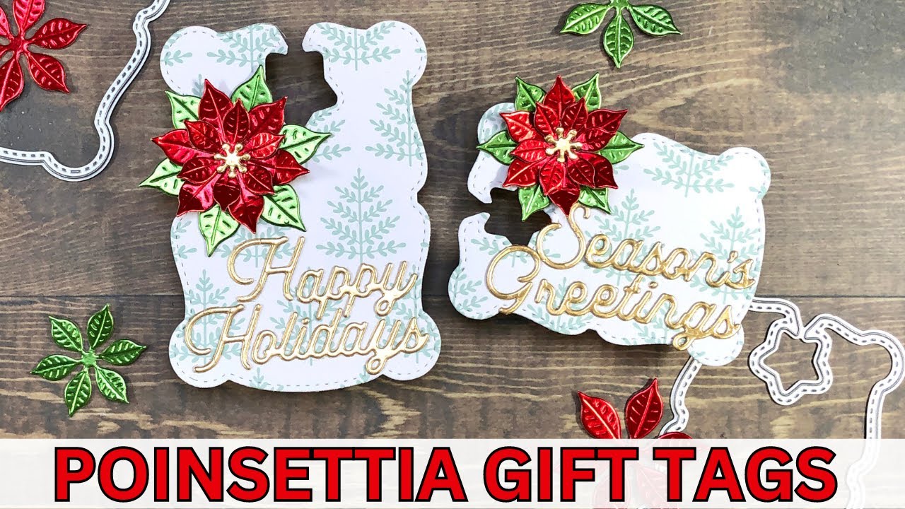 Quick and Easy Poinsettia Christmas Gift Tags - YouTube