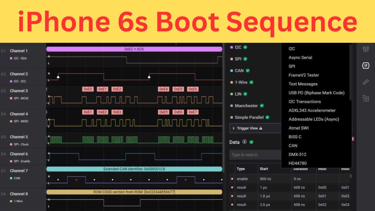 iPhone 6s Boot sequence data sheet - YouTube