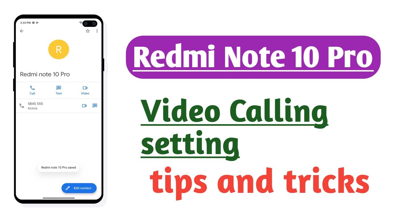 Redmi Note 10 Pro , Video Calling setting How to use - YouTube