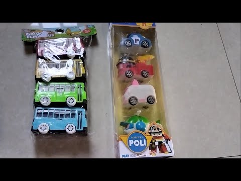 unboxing mobil mainan BUS TAYO dan ROBOCAR POLI - YouTube
