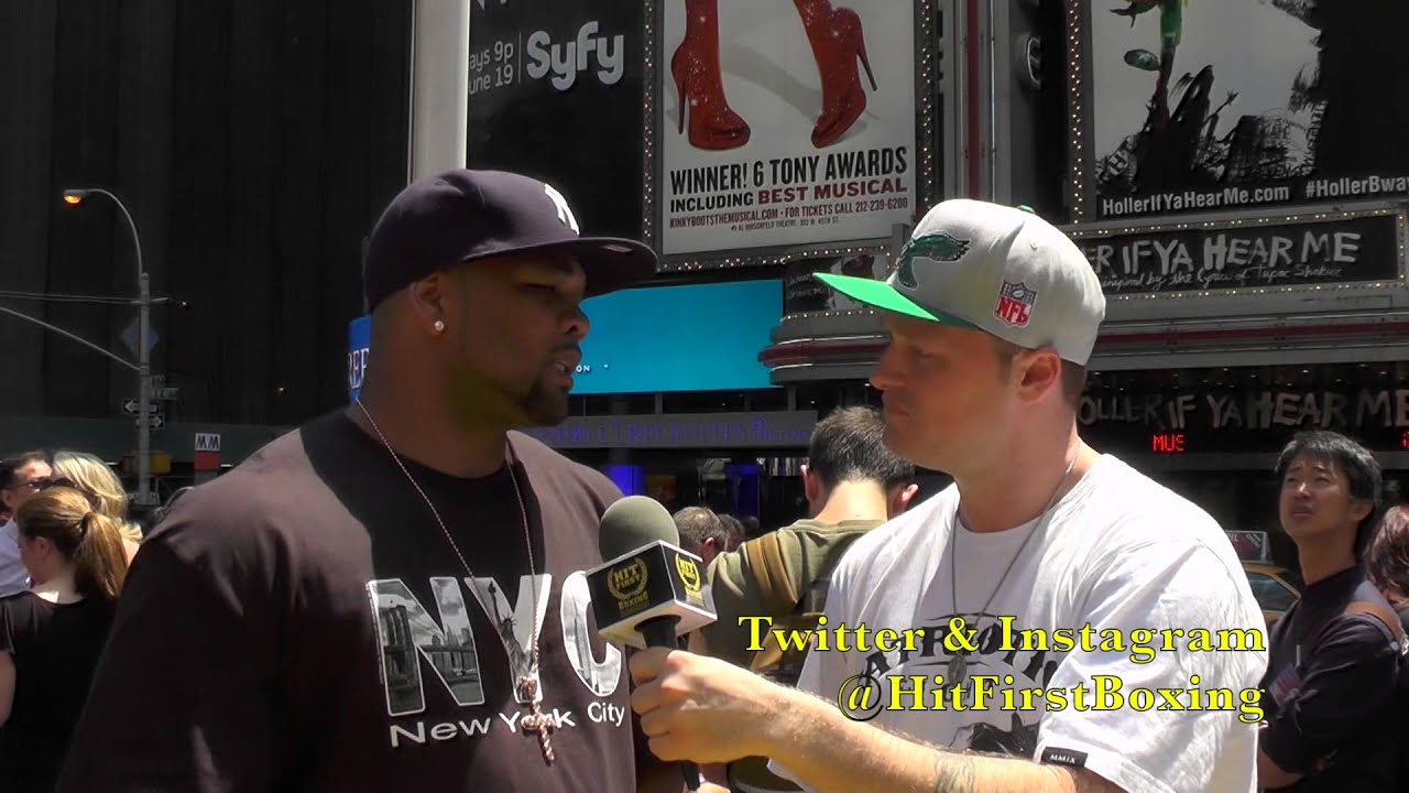 Mike Perez Times Square Interview: Fights Jennings on 7/26 - YouTube