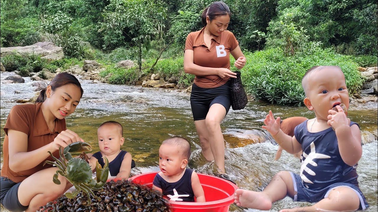 Making bamboo cupboards, catching snails, cooking, taking care of ...