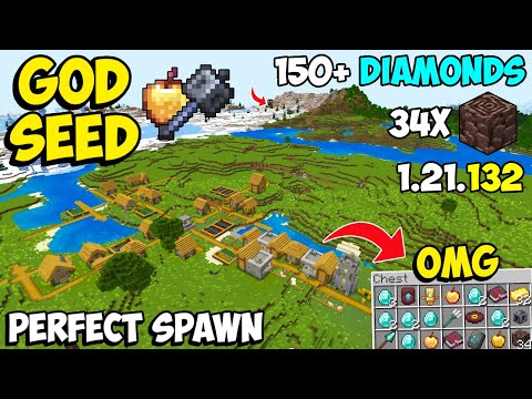 🔥Ultimate [God Seed] For Minecraft 1.21 Bedrock & PE | Huge Village Seed Bedrock 1.21.132