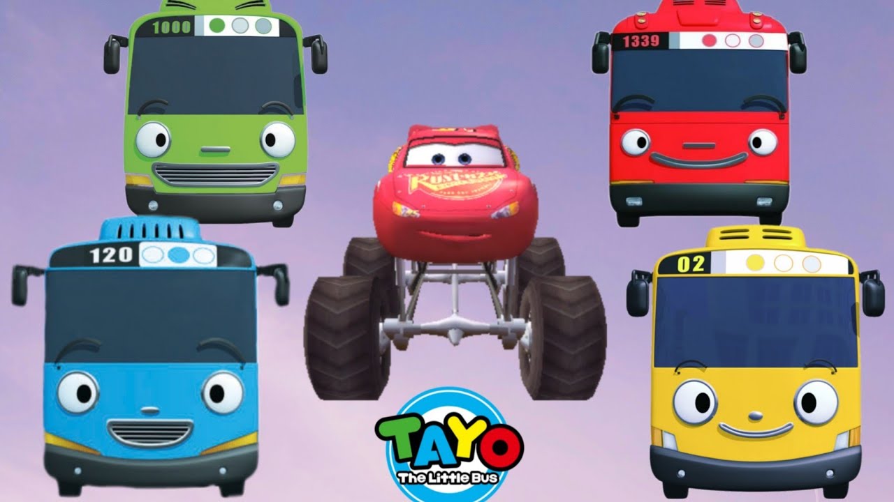 Alamak jang !!! Bus tayo mencocokan warna mobil truk monster - YouTube