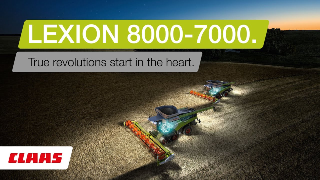 CLAAS LEXION 7000 - 8000. True revolutions start in the heart. - YouTube
