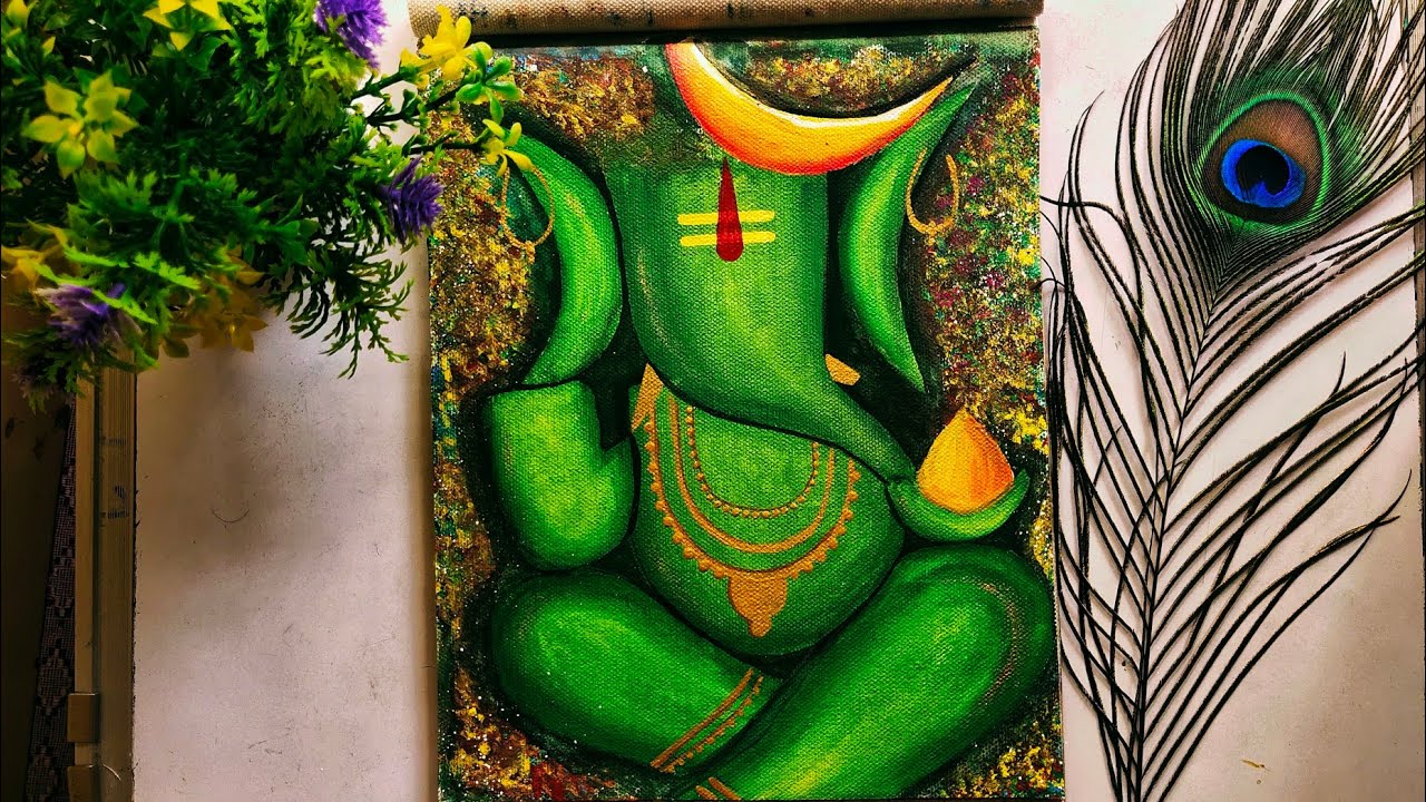Ganpati Bappa Painting | Easy Ganesha painting for beginners| Ganesha ...