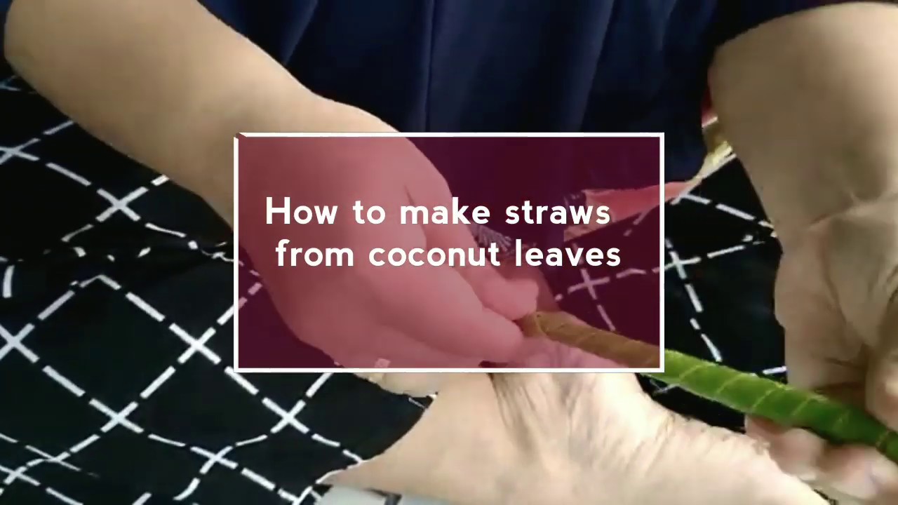 How to make straws from coconut leaves ? #leavestraw #coconutleave ...