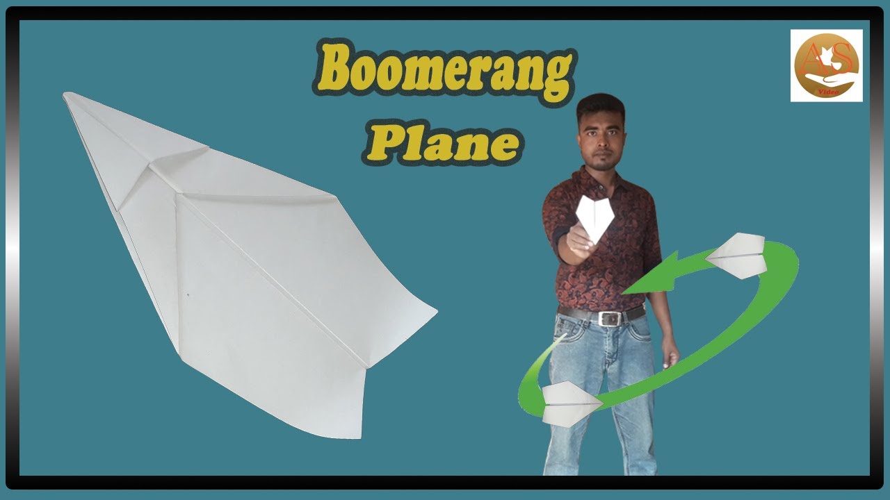 How to Make Boomerang Plane Ver 83 origami boomerang plane - YouTube