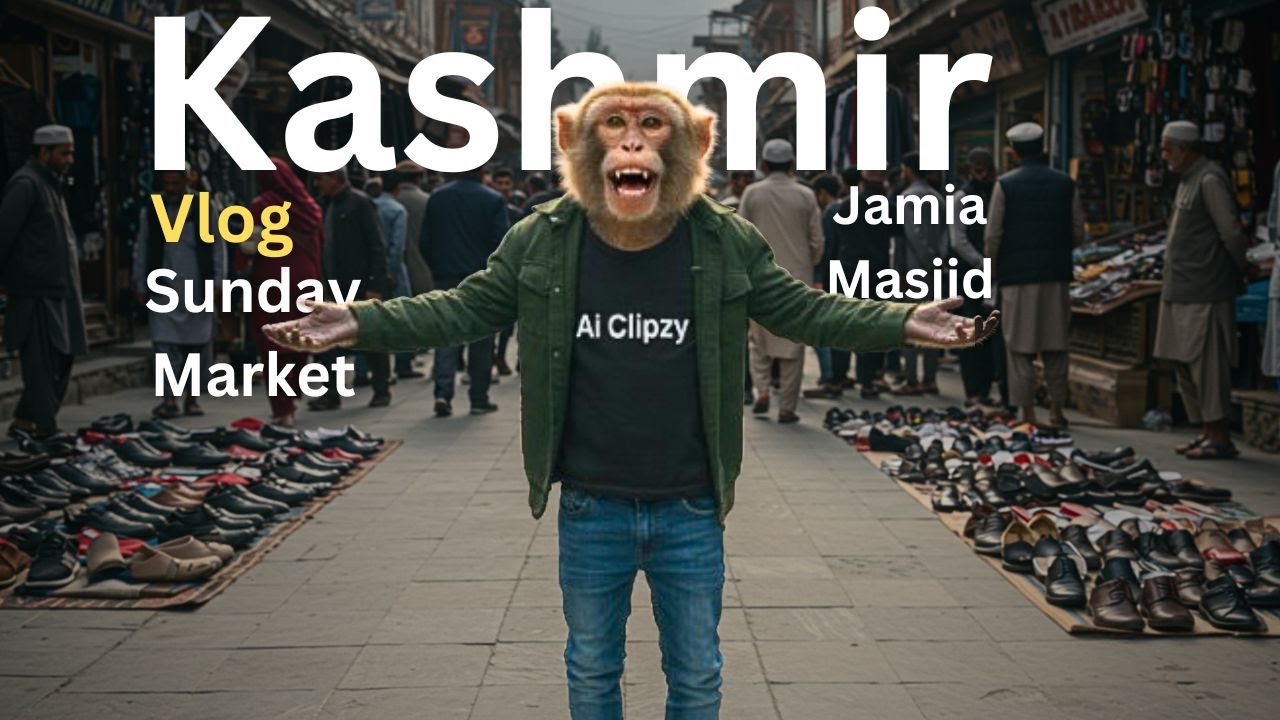Monkey Vlogging in KASHMIR Jamia Masjid and Sunday Market | Ai monkey ...