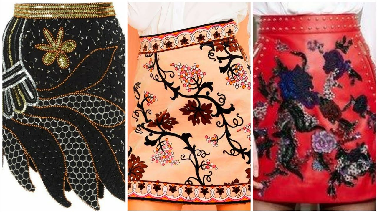 Gorgeous Midi Embroidered Designer skirt designs||embroidery on skirt ...