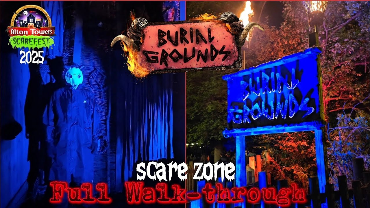SCAREFEST 2025 - Burial Grounds Scare Zone - FULL walk through 👻🎃👻🎃👻🎃 ...