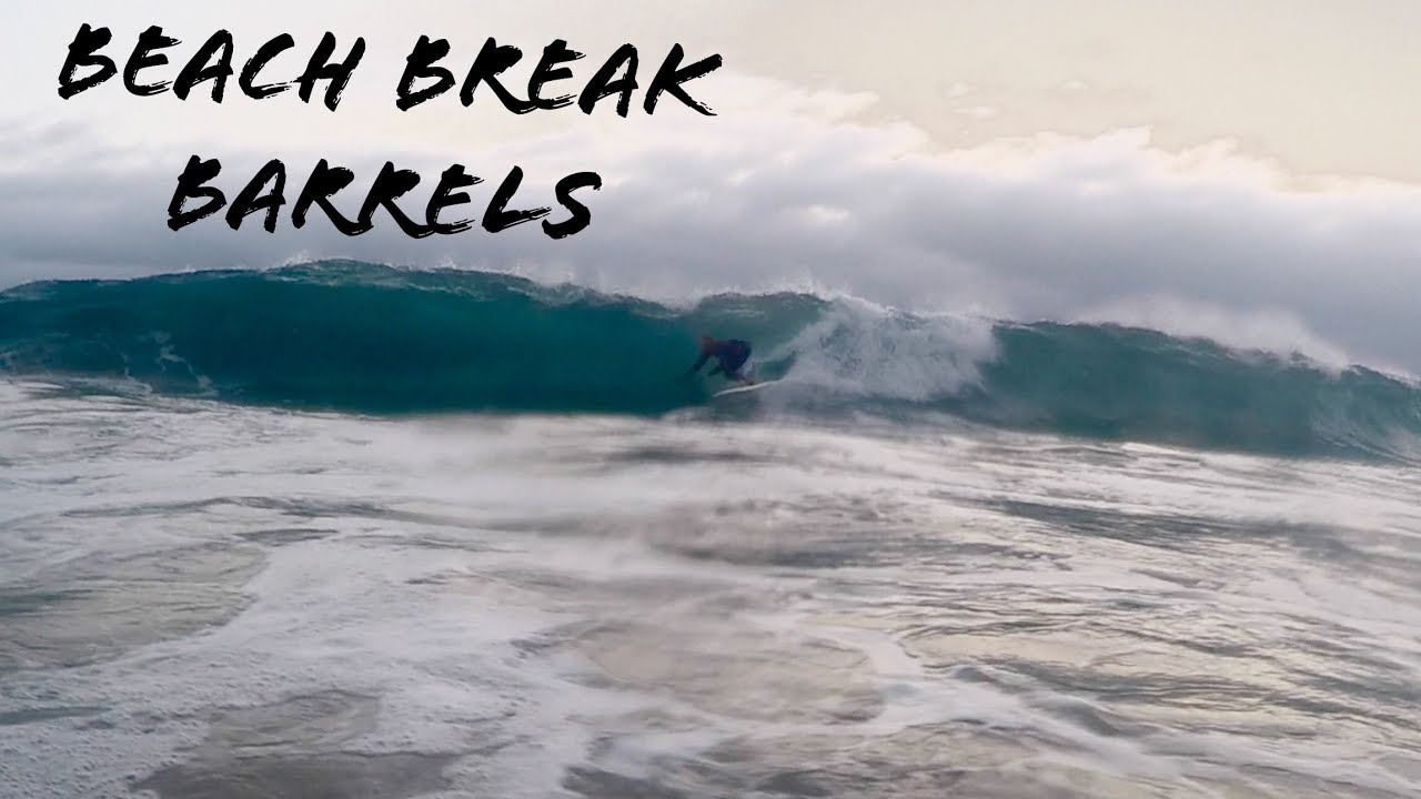 CHARGING CLOSEOUT BEACH BREAK BARRELS (POV) - YouTube