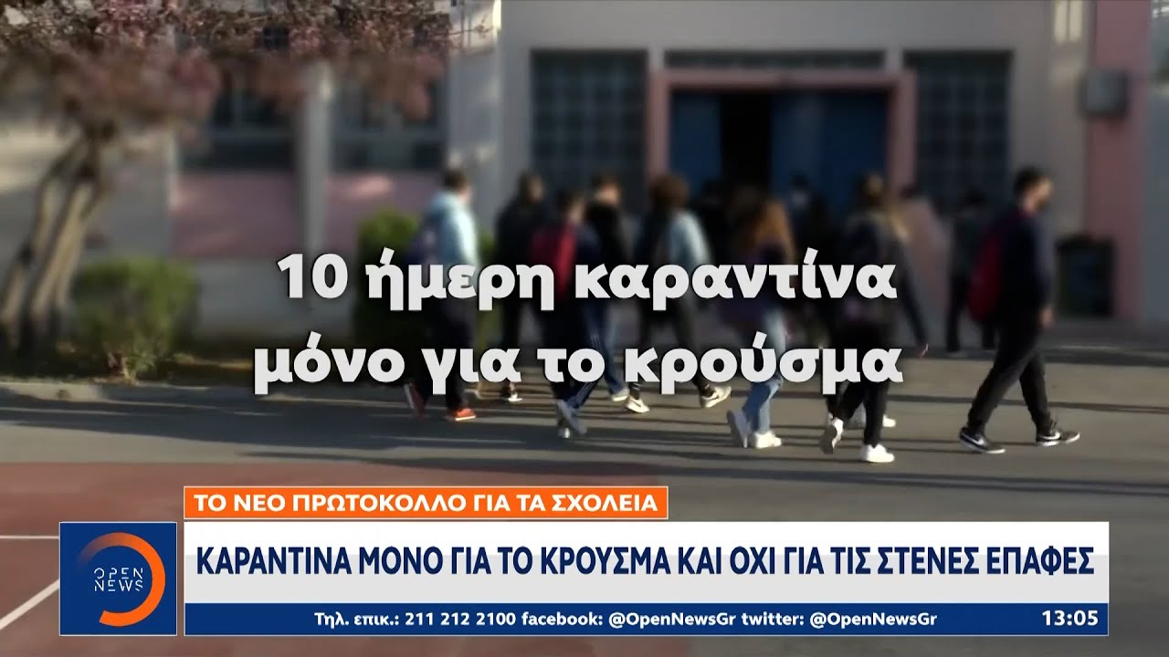 Νέο πρωτόκολλο για τα σχολεία: Καραντίνα μόνο για το κρούσμα και όχι ...